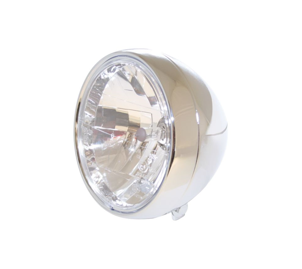 Highway Hawk - Headlight 6-1/2 inch in chrome with E-mark H4 12V 60 ...